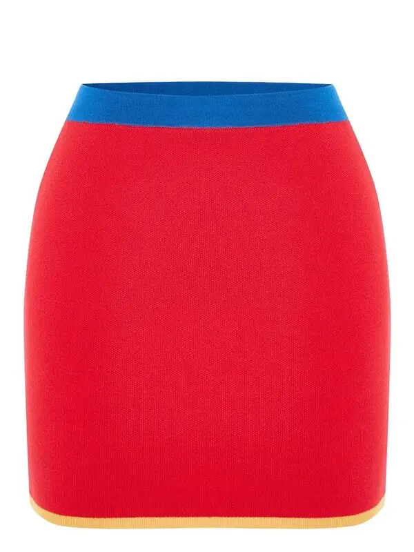 MAISON SEL Parabole Knit Mini Skirt - Red