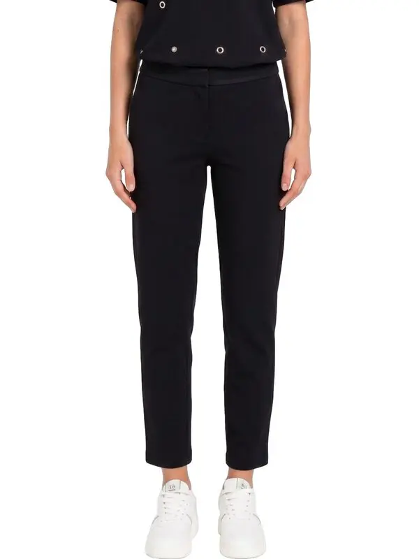 TWINSET Cotton Blend Jogging Trousers With Embellished Pockets - Black