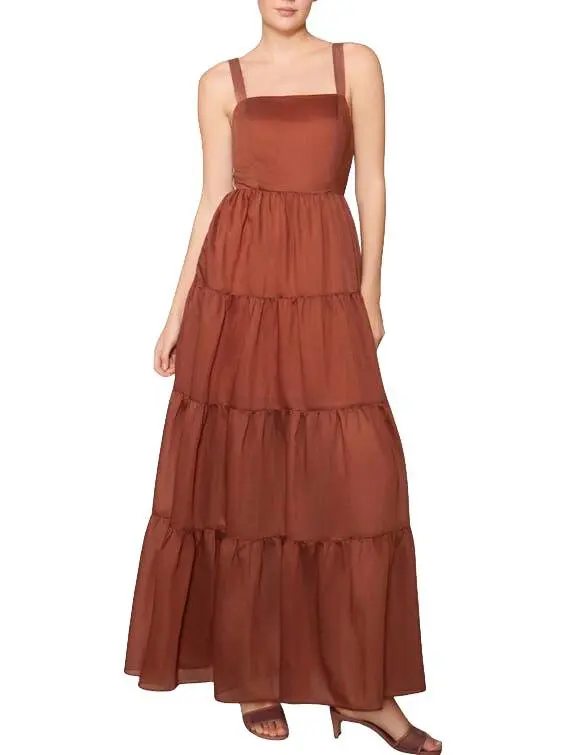 MELLODAY Tiered Maxi Dress With Ruffles - Rust