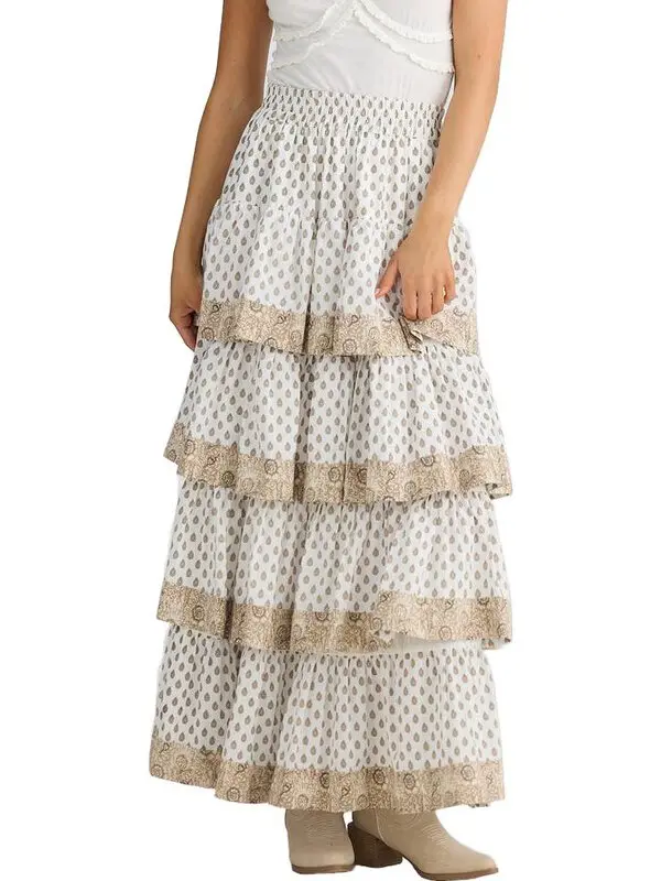 TALISMAN THE LABEL Silvana Tiered Maxi Skirt - Temple