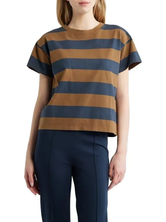 Rag & Bone Kelly Stripe Boxy T-shirt - Cocoa Multi