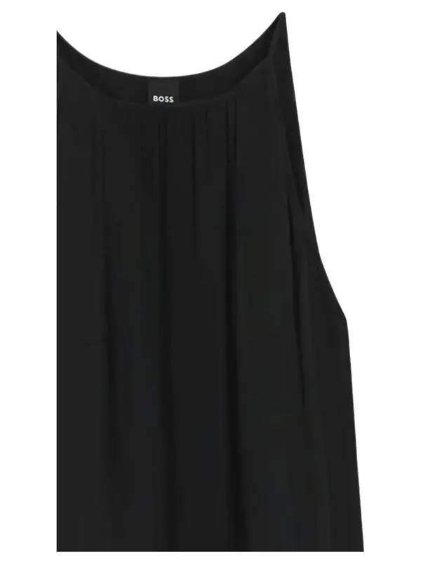 BOSS Pleated Halterneck Maxi Dress - Black