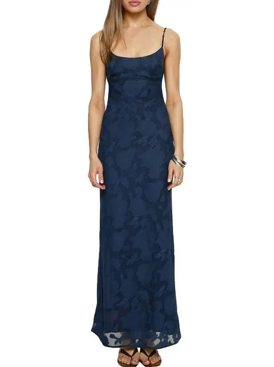 Princess Polly Ariadne Backless Maxi Dress - Navy