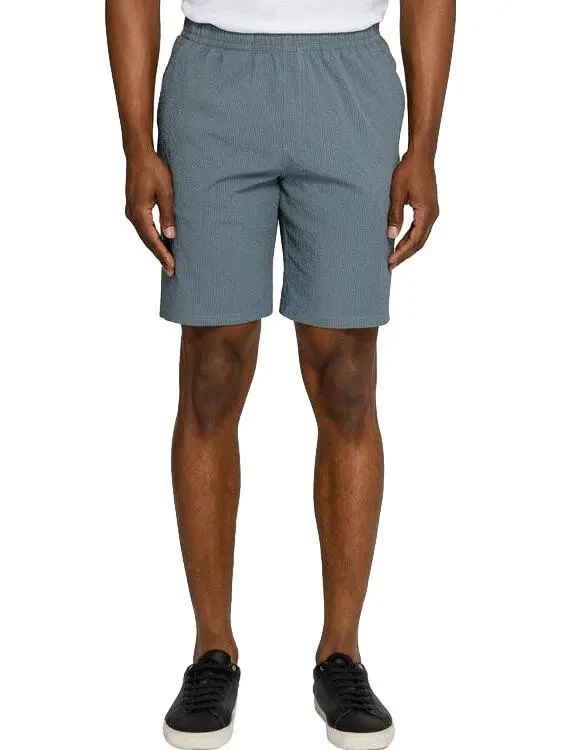 W.R.K Slim Fit Seersucker Drawstring Shorts - Blue
