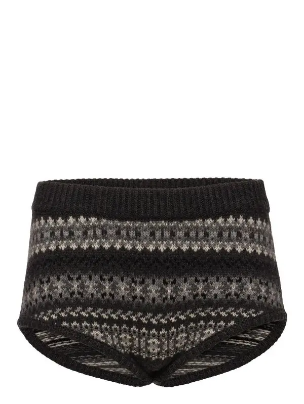 Magda Butrym Knitted Fair Isle Shorts - Grey