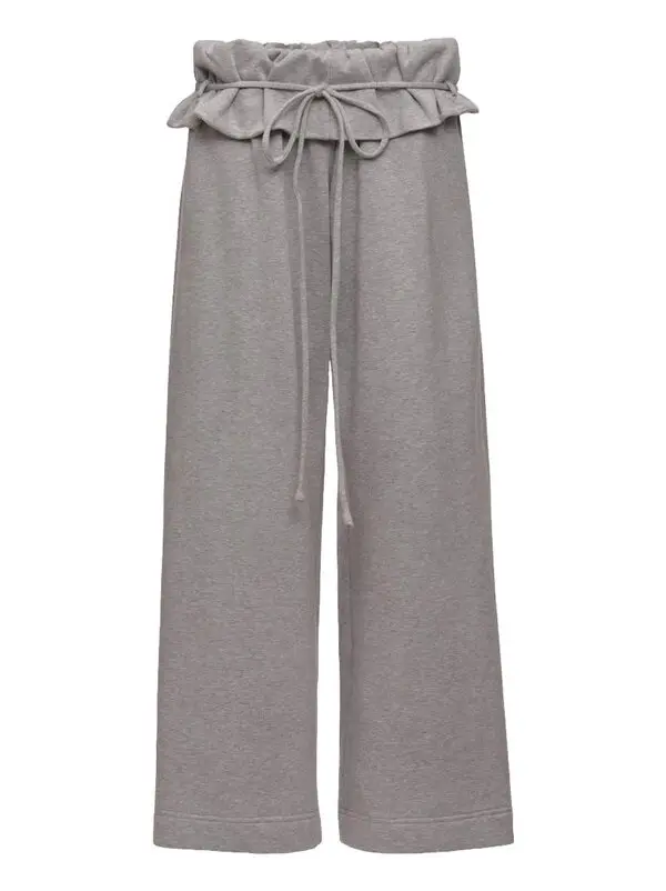 Magda Butrym Low Rise Ruffled Waistband Sweatpants - Grey