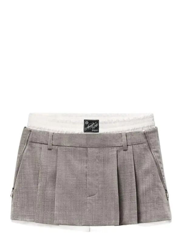 Alexander Wang Tailored Pleated Skort With Zipper Details - Grey