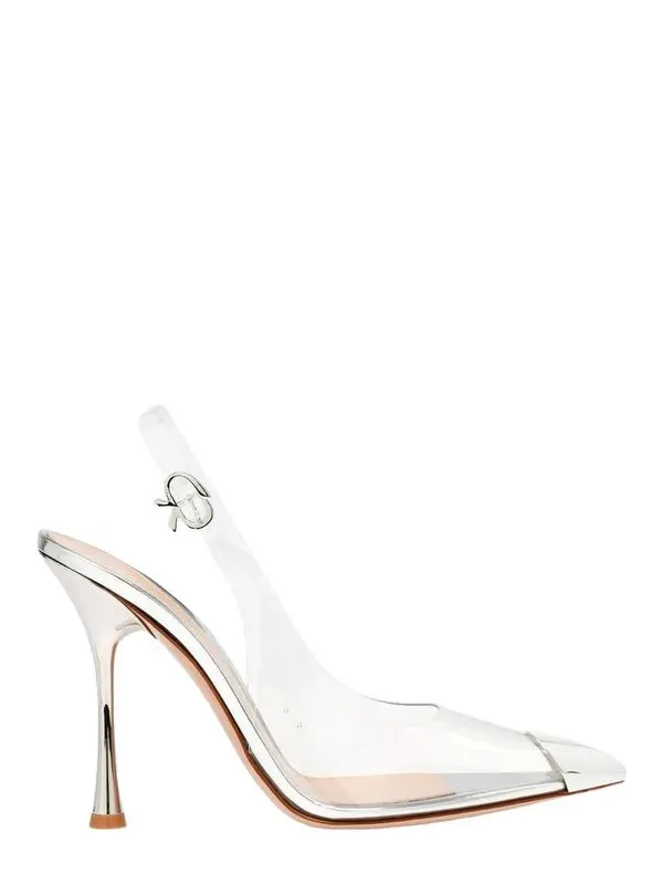 GIANVITO ROSSI Diana Glass Pumps With Chromed Toe Cap - Silver