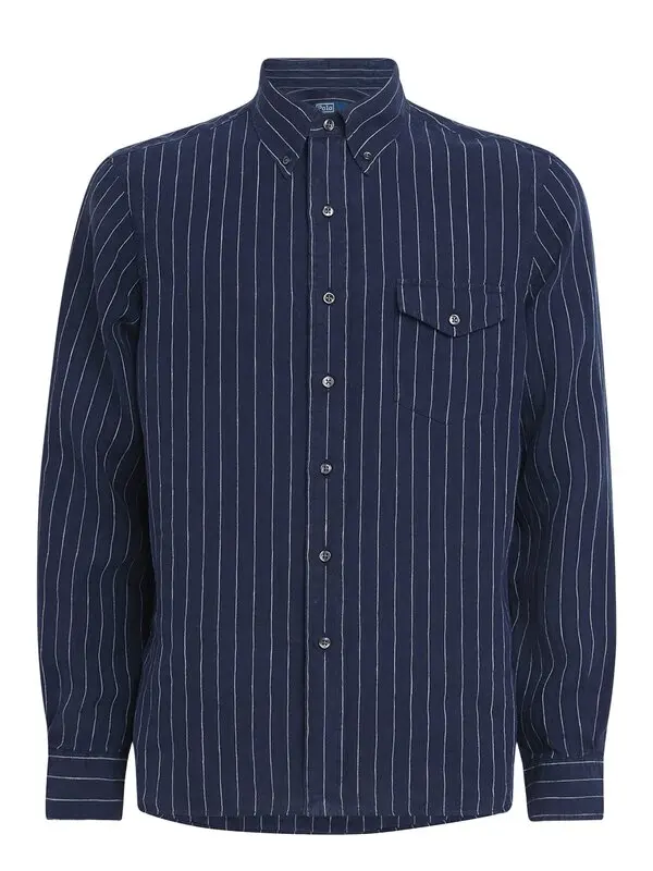 Polo Ralph Lauren Linen Stripe Shirt - Navy