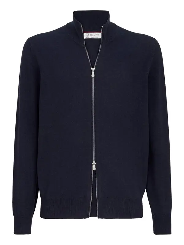 Brunello Cucinelli Cashmere Zip-up Cardigan - Blue