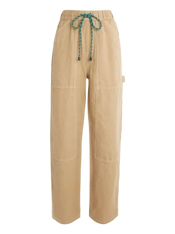 Rag & Bone Linen Atlas Wide-leg Trousers - Beige