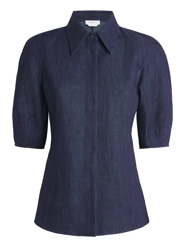 Gabriela Hearst Denim Shirt With Voluminous Sleeves - Navy