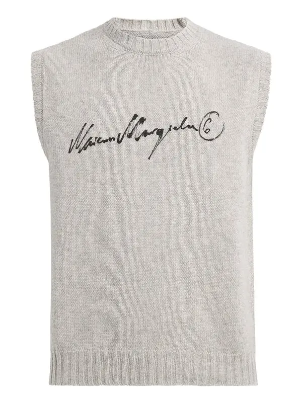 MAISON MARGIELA Wool-blend Logo Sweater Vest - Grey