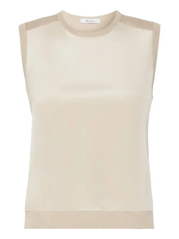 Max Mara Silk-cashmere Ribbed Tank Top - Grey