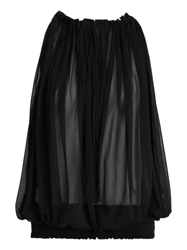 Balmain Sleeveless Muslin Top - Black