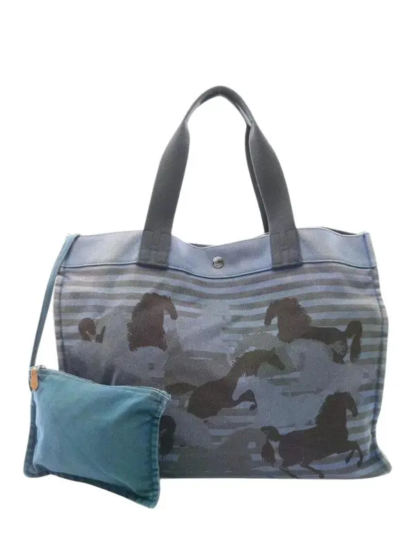 Hermès Chevaughan Horse-print Tote Bag - Blue