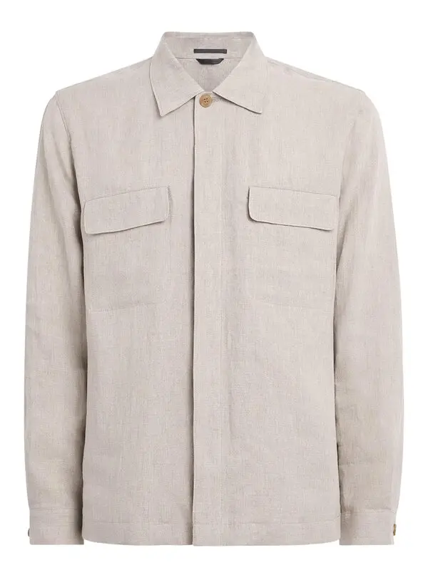 Sunspel Linen Overshirt - Beige