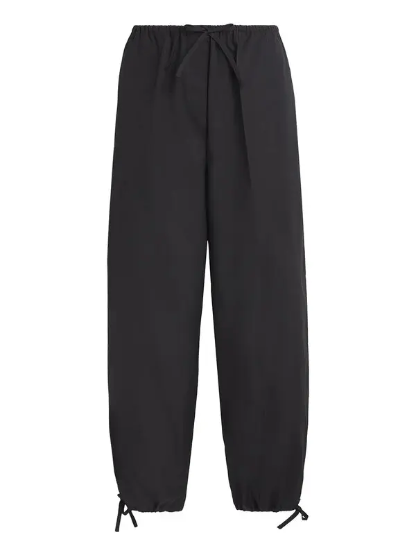 TOTEME Cotton Drawstring Trousers - Black