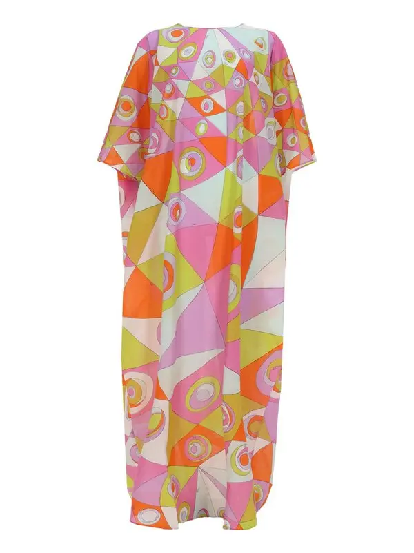 Emilio Pucci Cotton Kaftan With Geometric Print - Multicolour