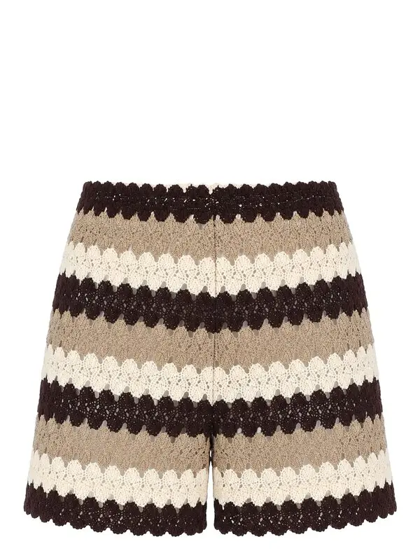 MC2 SAINT BARTH Crochet Cotton Shorts - Beige