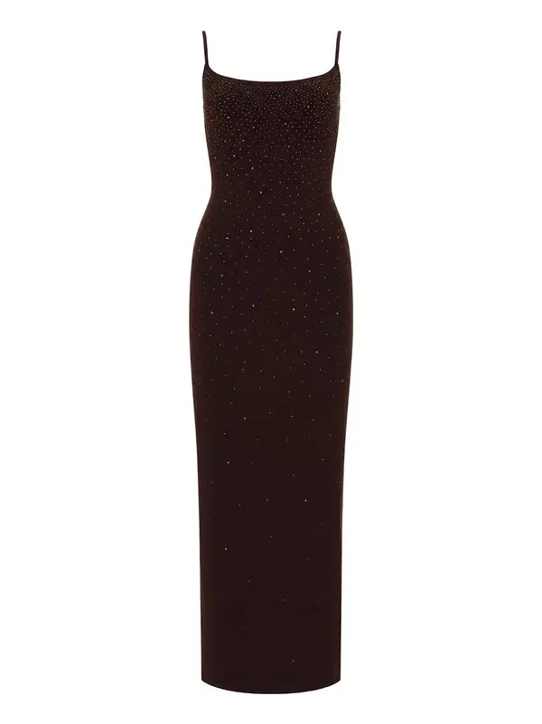 MC2 SAINT BARTH Embellished Maxi Dress - Brown
