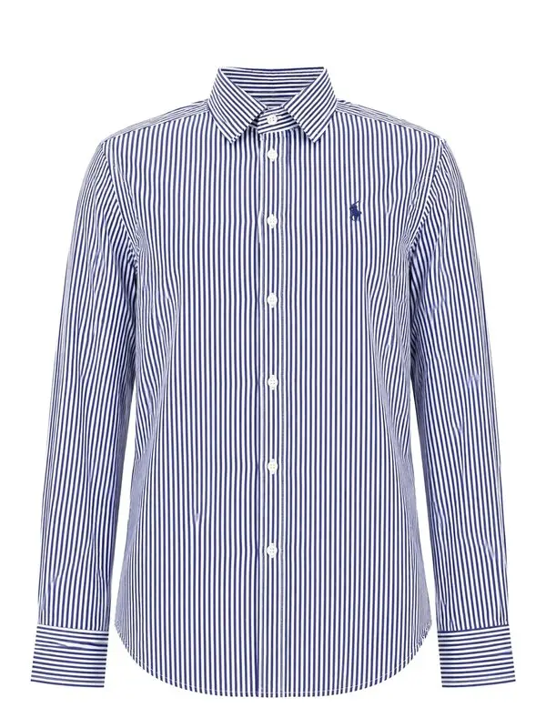 Polo Ralph Lauren Striped Shirt With Logo - Blue