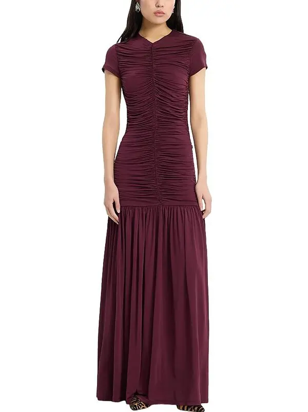 ROTATE BY BIRGER CHRISTENSEN Gathered Maxi Dress - Winetasting