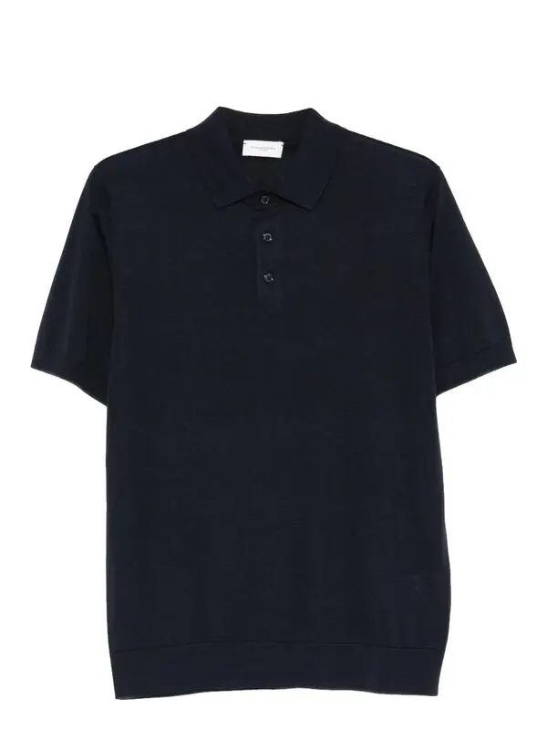 PAOLO PECORA Knitted Polo Shirt - Blue