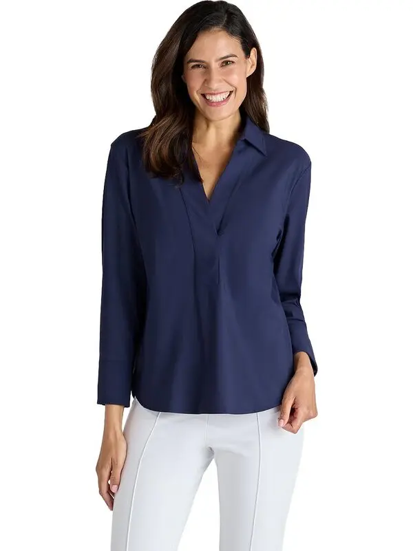 Jude Connally Francine Top Lightweight Jude Cloth - Navy