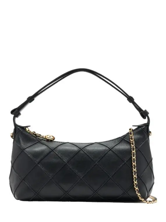 Tory Burch Quilted Chain Tote Bag - Black