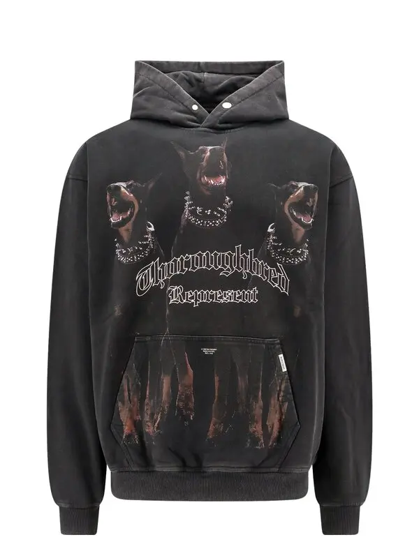 REPRESENT Logo Hooded Sweater - Black