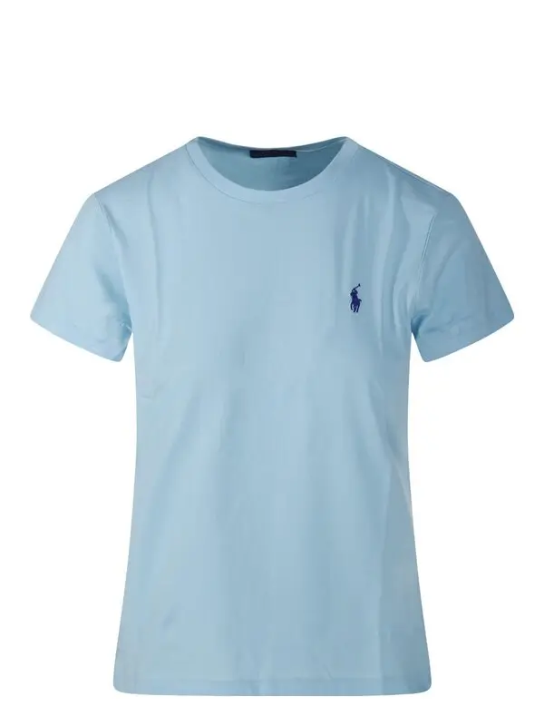 Polo Ralph Lauren Crewneck T-shirt With Embroidered Logo - Blue
