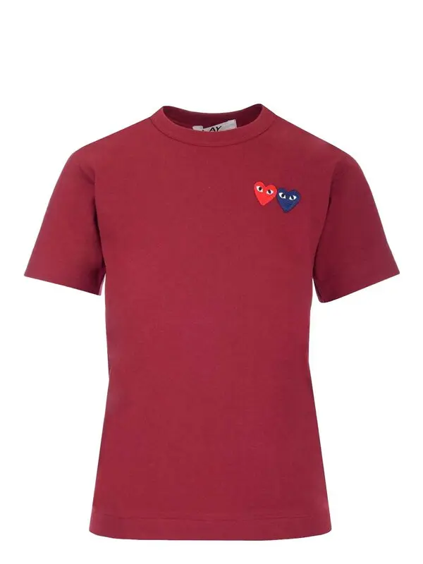 Comme Des Garçons Double Heart Crewneck T-shirt - Red