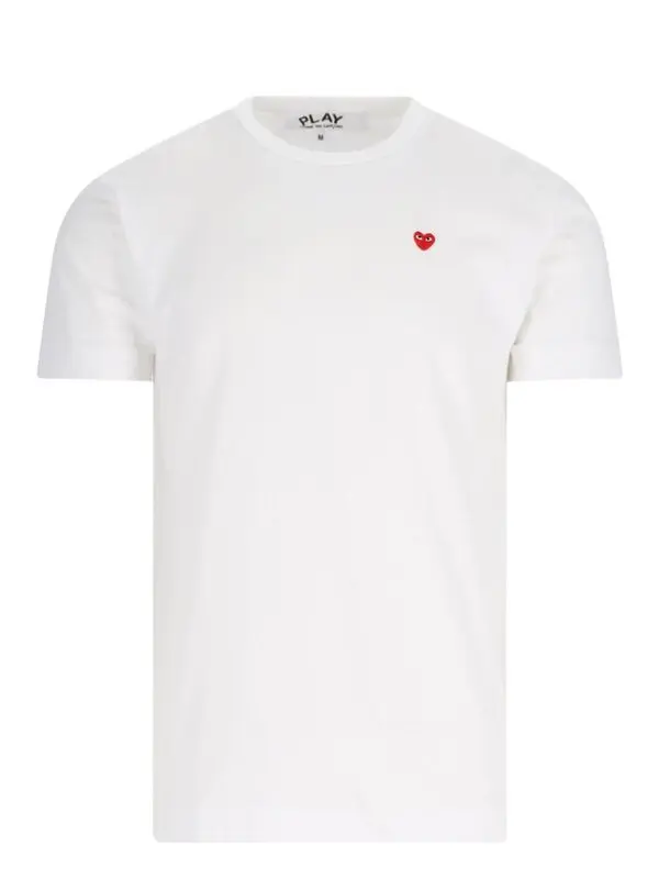 Play Comme Des Garcon Comme Des Garçons Play Heart Embroidered Crewneck T-shirt - Gray