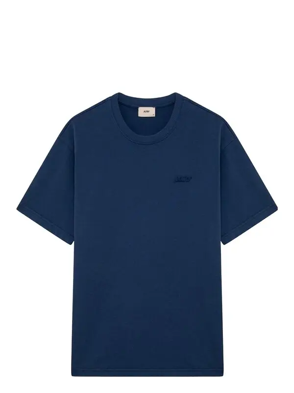AUTRY Logo Patch Crewneck T-shirt - Blue