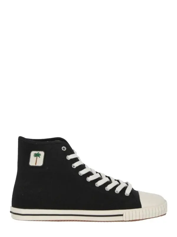 Palm Angels High-top Logo Patch Sneakers - Black
