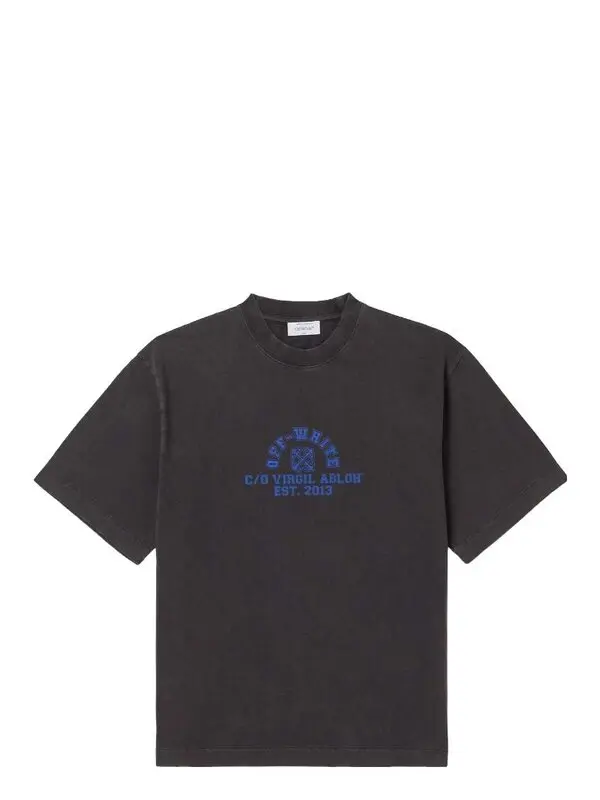 Off-White Logo Printed Crewneck T-shirt - Black