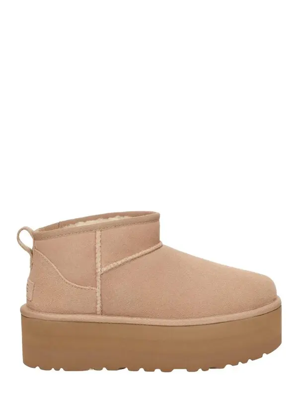UGG Platform Ankle Boots - Sand-colored