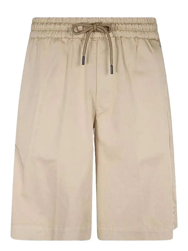 DONDUP Elastic Waist Shorts With Drawstring And Rear Patch Pockets - Nude