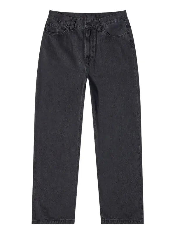 Carhartt Work In Progress Logo Patch Wide Leg Jeans - Black