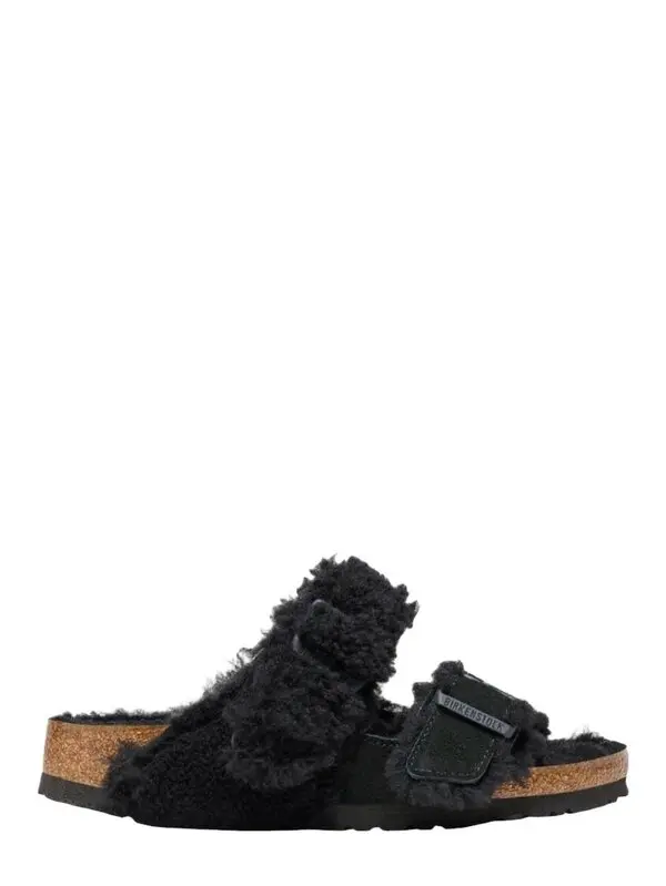 BIRKENSTOCK Arizona Teddy Split Sandals With Adjustable Buckles - Black