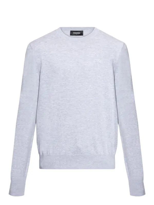 Dsquared2 Crewneck Pullover With Embroidered Logo - Grey