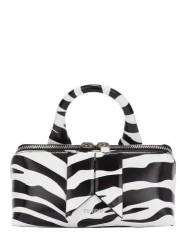 Attico The Friday Zebra Printed Mini Bag - Black