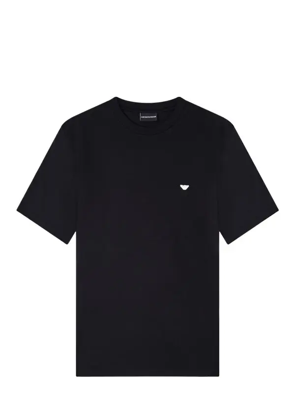 Emporio Armani Logo-embroidered Crewneck T-shirt - Black