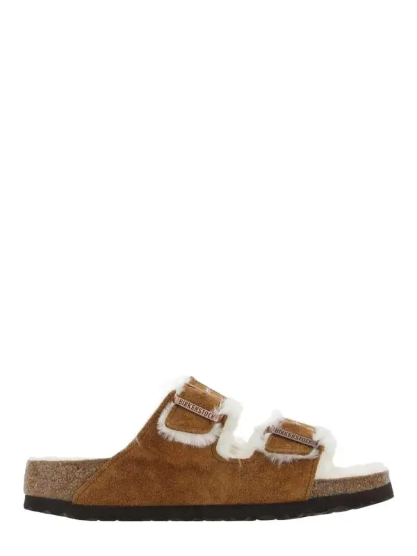 BIRKENSTOCK Logo Embossed Slippers - Brown