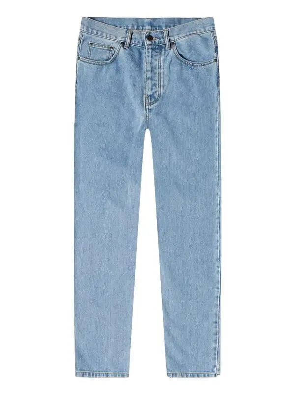 Carhartt Work In Progress Newel Logo-patch Straight-leg Jeans - Blue