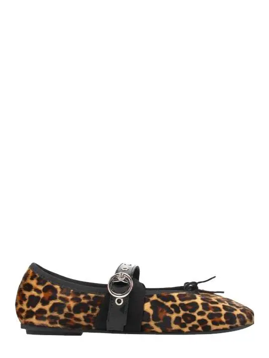Repetto Studded Strap Ballet Flats - Leopard Brown