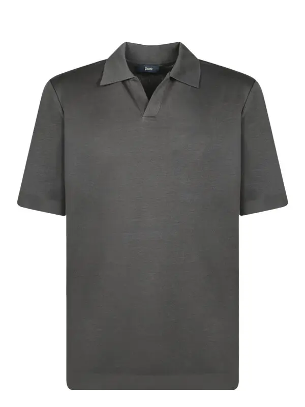 Herno Open Collar Polo Shirt - Grey