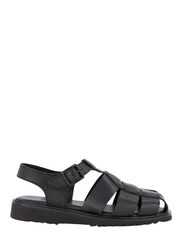Paraboot Round Toe Sandals With Buckle Detailing - Black