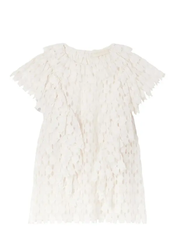 Ulla Johnson Daevy Ruffled Lace Blouse - Cream